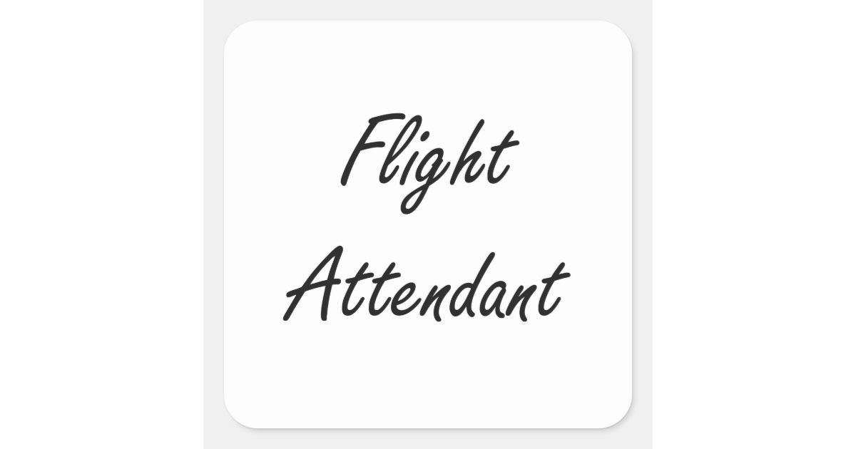 Flight Attendant Artistic Job Design Square Sticker | Zazzle