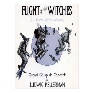 Vintage Flying Witch Postcards | Zazzle AU