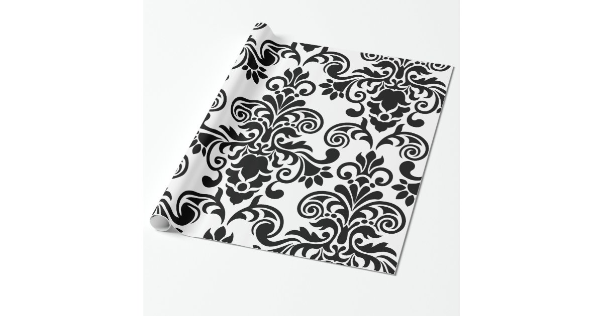 Floral Damask Patterned Wrapping Paper | Zazzle