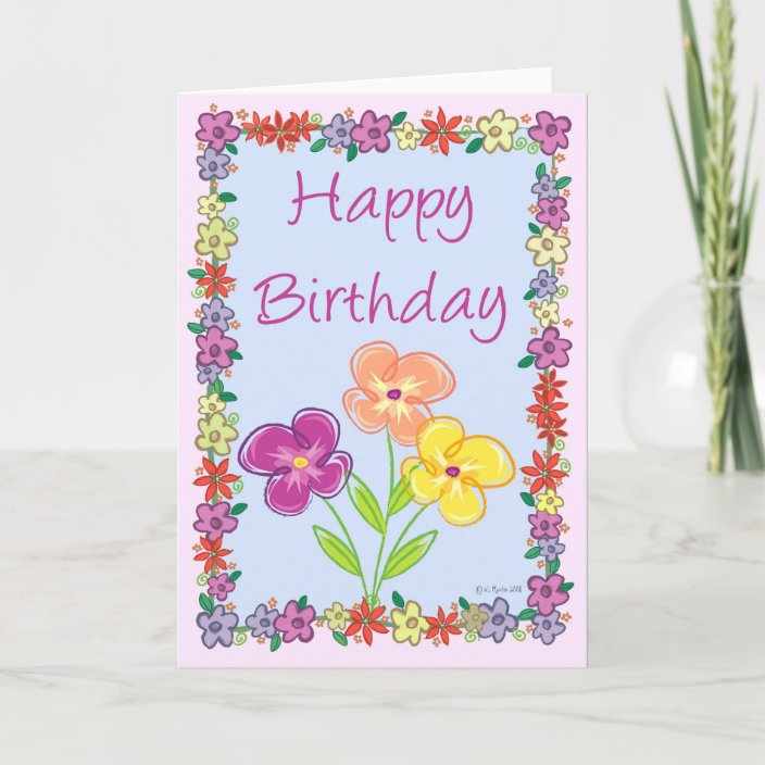 Flower Frame Birthday Card | Zazzle.com.au