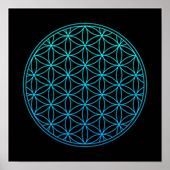 flower of life sacred geometry symbol ancient zen poster | Zazzle