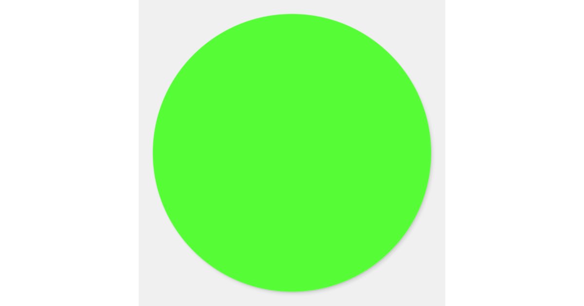 fluorescent green -blank classic round sticker | Zazzle