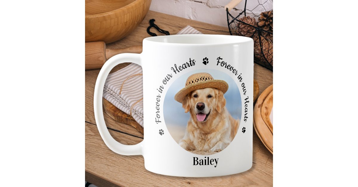 Forever in our Hearts Custom 2 Photo Pet Memorial Coffee Mug | Zazzle