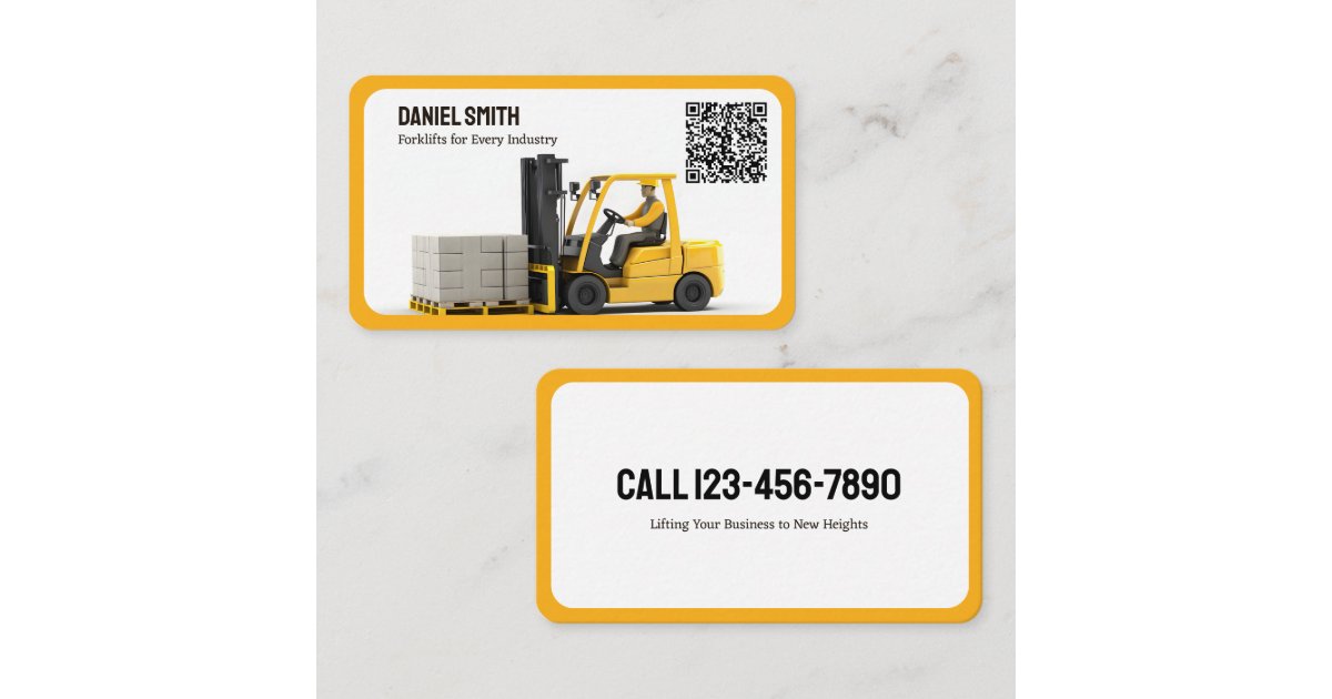 Forklift Custom QR Code Business Card | Zazzle