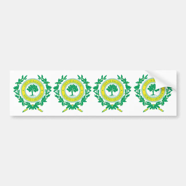 FOUR Raleigh, North Carolina Seal Bumper Sticker | Zazzle