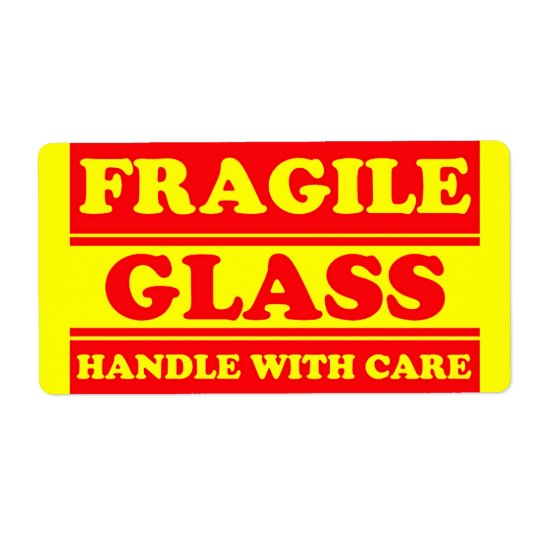 Fragile Glass Shipping Label | Zazzle.com.au