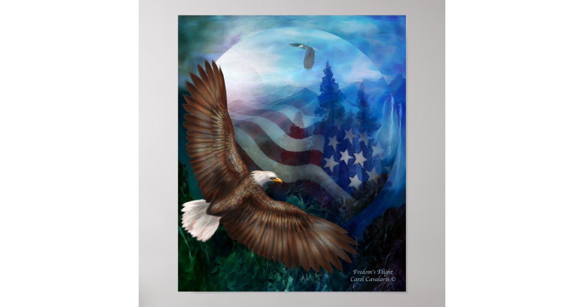 Freedom's Flight - Eagle Art Poster/Print Poster | Zazzle