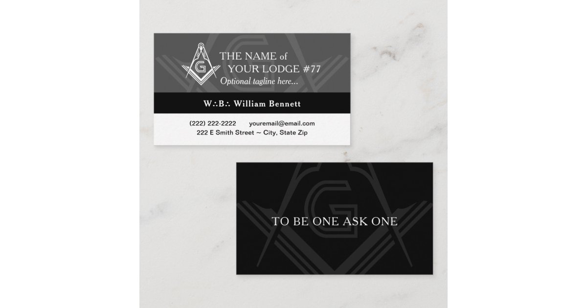 Freemason Black and White Masonic Business Card | Zazzle