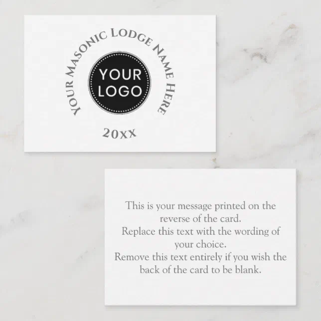 Freemasons Masonic Ladies Night Thank You Note Car Card | Zazzle