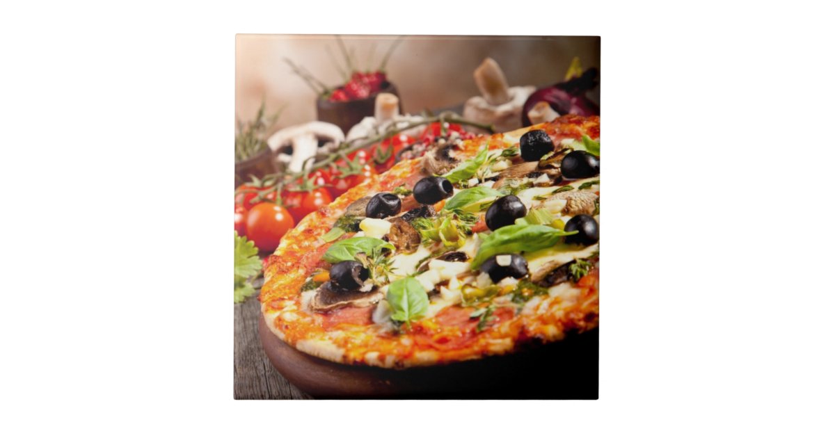 Fresh Italian pizza Ceramic Tile | Zazzle