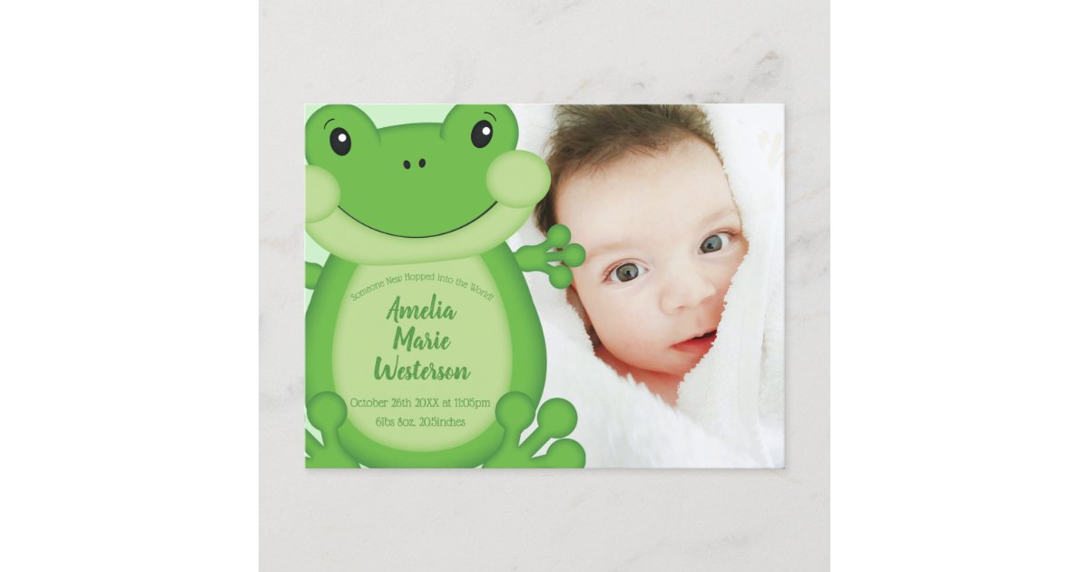 Frog Baby Shower Green Postcard | Zazzle