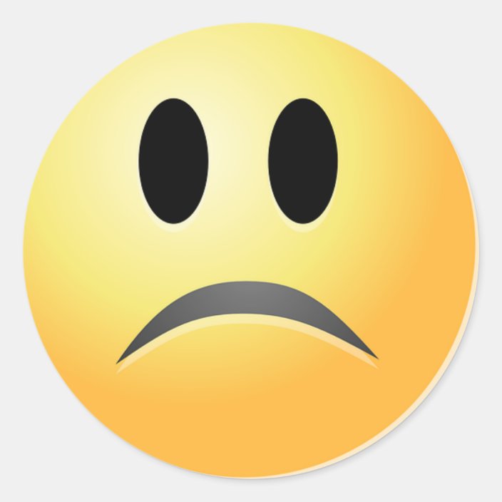 Frown Sad Miss-you Face Destiny Art Classic Round Sticker | Zazzle.com.au