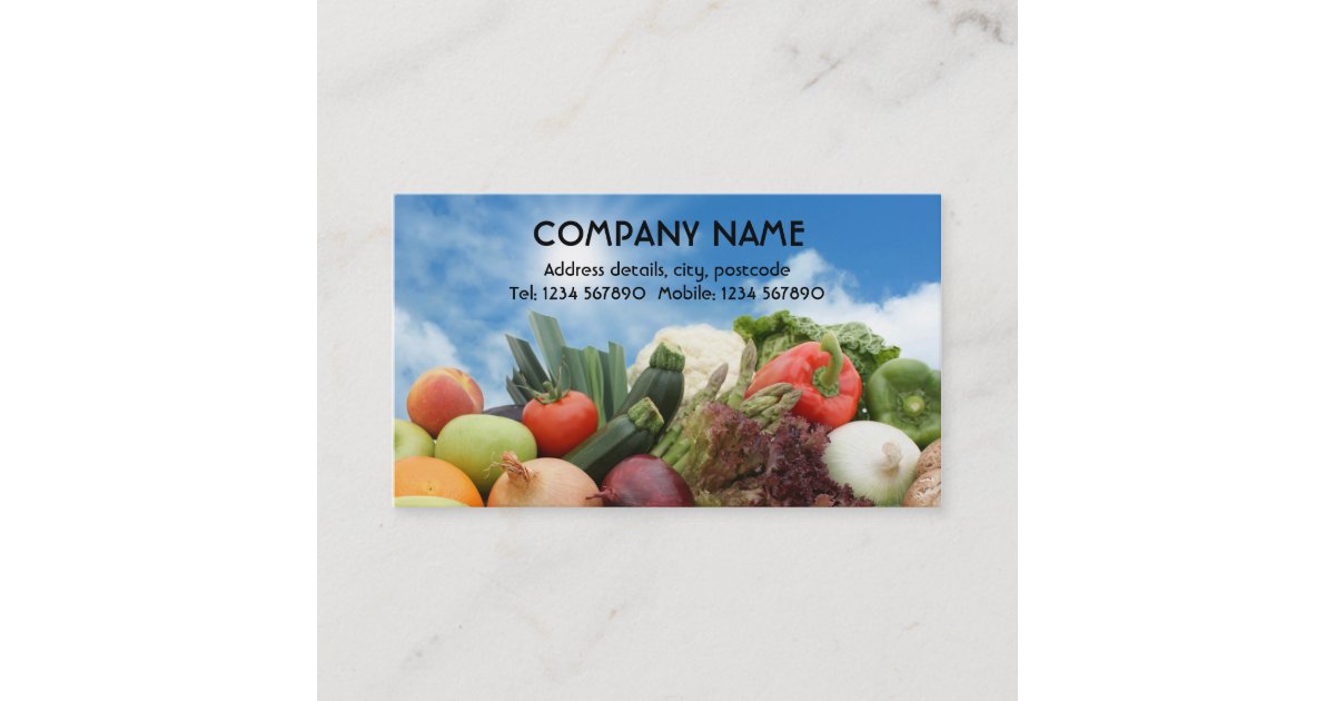 Fruit and vegetables business card | Zazzle