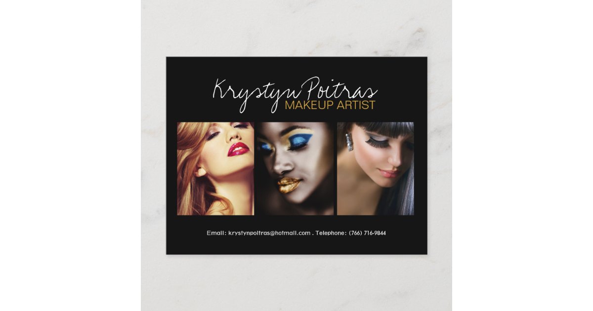 Fully Customisable Makeup Artist Comp Card | Zazzle