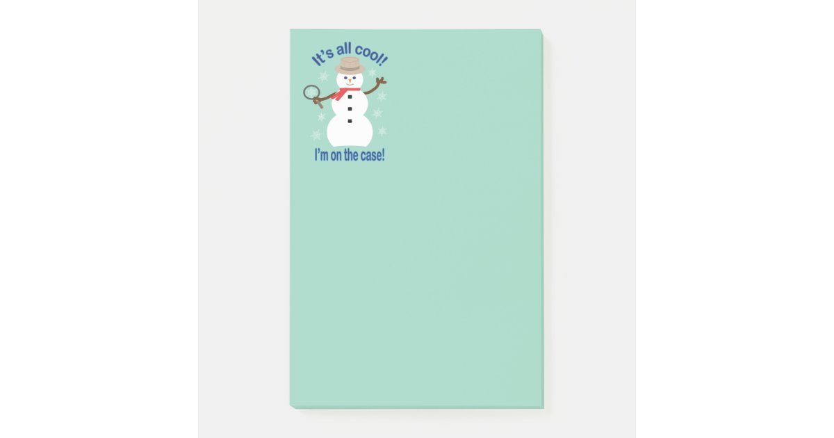 Fun and Fancy It's All Cool Snowman Detective Post-it Notes | Zazzle