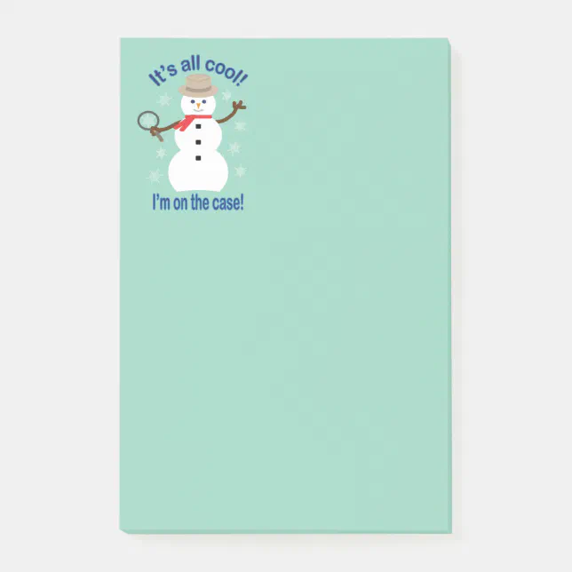 Fun and Fancy It's All Cool Snowman Detective Post-it Notes | Zazzle