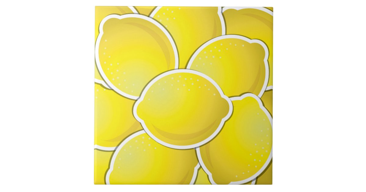 Funky lemon ceramic tile | Zazzle