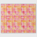 Funky Preppy Orange and Pink Plaid Wrapping Paper | Zazzle