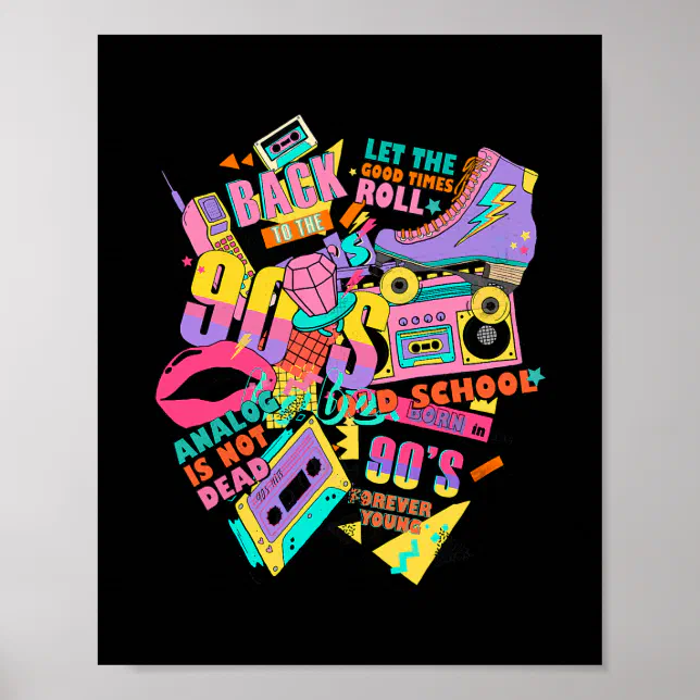 Funny 90s Theme Outfit Vintage Retro 90s Graphic Poster | Zazzle