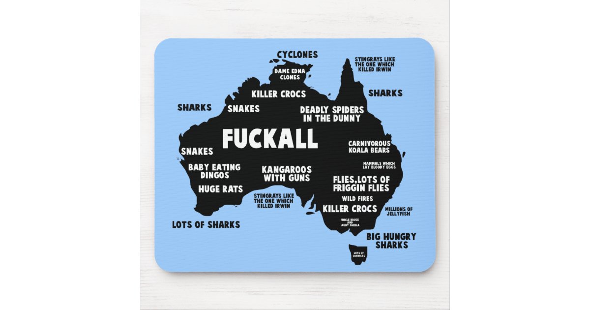 Funny Aussie map Mouse Pad | Zazzle