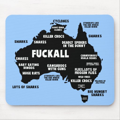 Funny Aussie map Mouse Pad | Zazzle