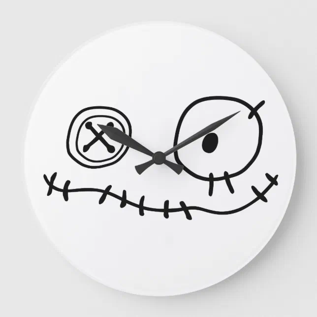 funny creep cute monster cartoon character Hallowe Large Clock | Zazzle