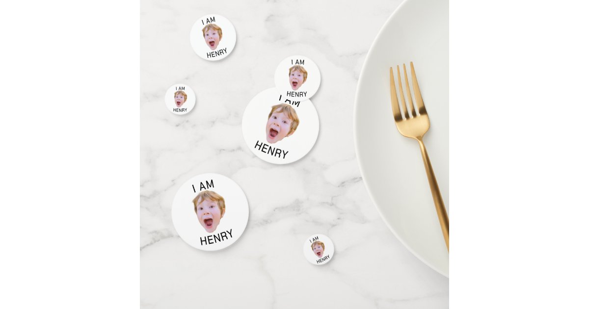 Funny Custom Face Confetti Birthday Party Matching | Zazzle
