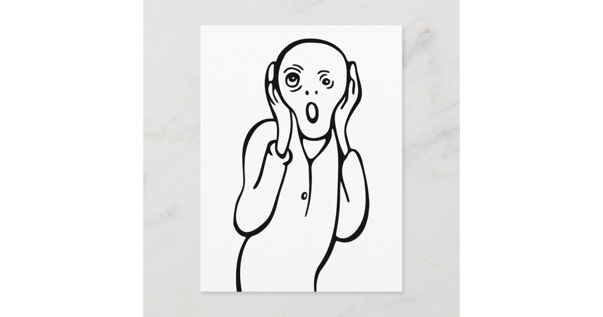 Funny Edvard Munch Scream Parody Cartoon Postcard | Zazzle