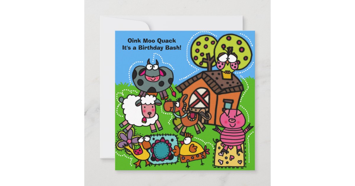 Funny Farm Birthday Invitation | Zazzle