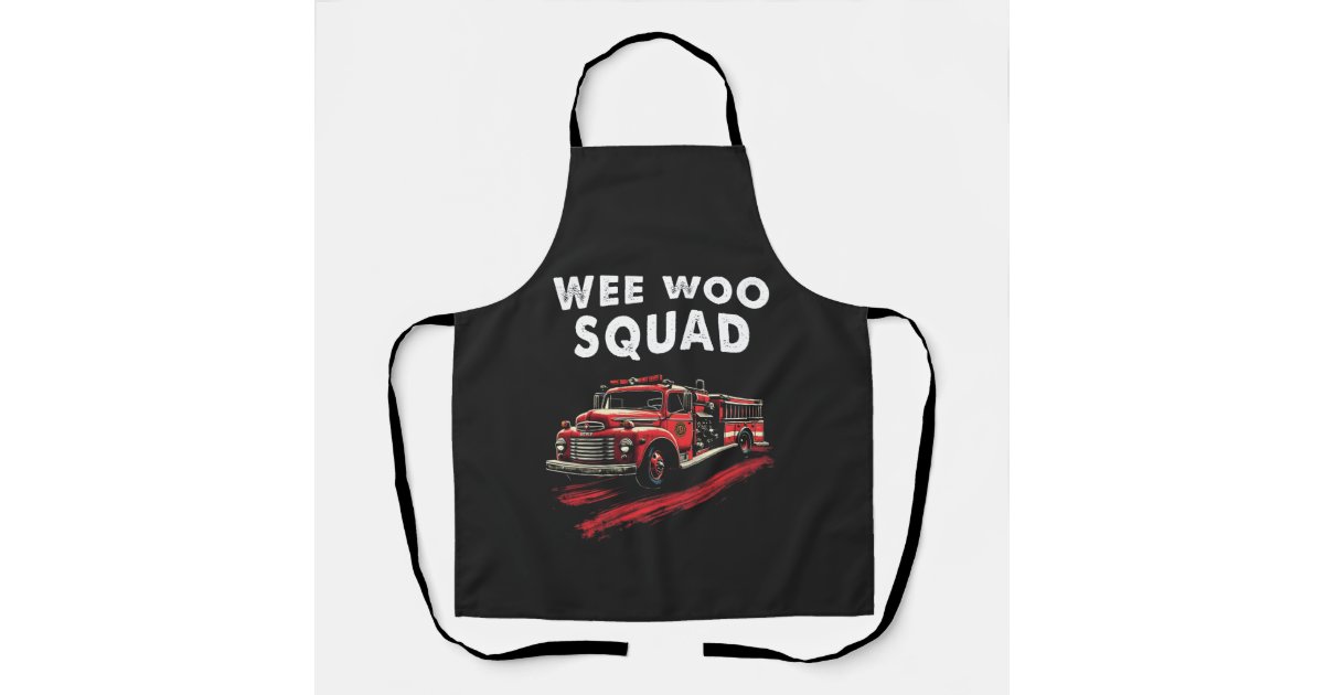 Funny Firefighter Art Fire Truck Fireman Apron | Zazzle