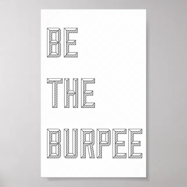Funny Fitness Burpee Gym Humor Poster | Zazzle