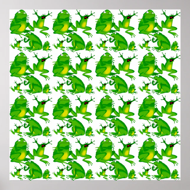 Funny Frog Emotions Angry Mad Curious Scared Frogs Poster | Zazzle