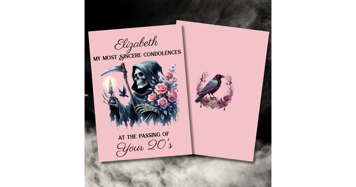 Funny Grim Reaper Death to My Youth 30th Birthday Card | Zazzle
