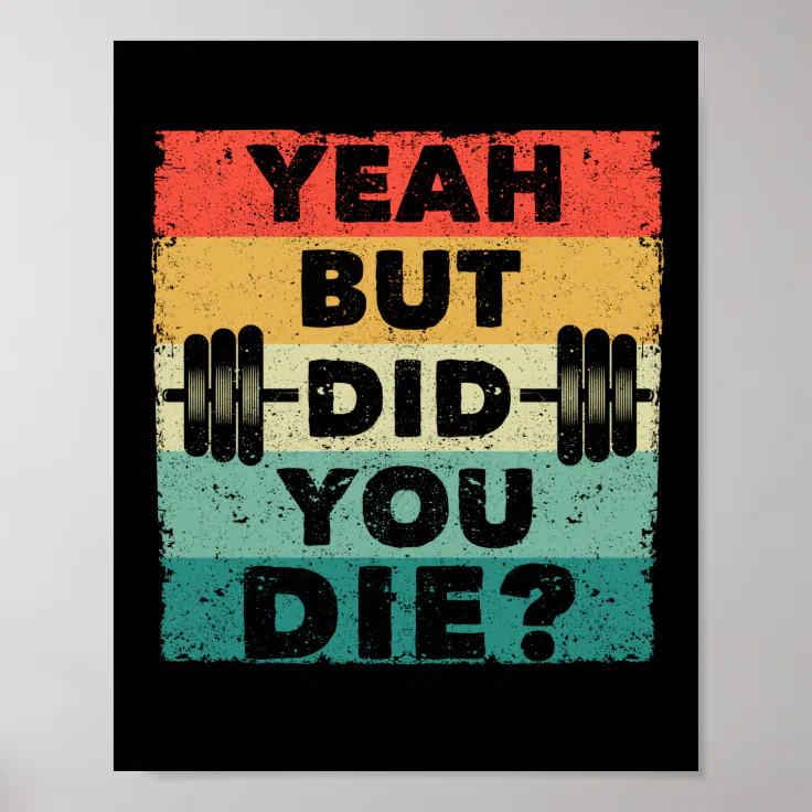 Funny gym workout humour motivational poster | Zazzle