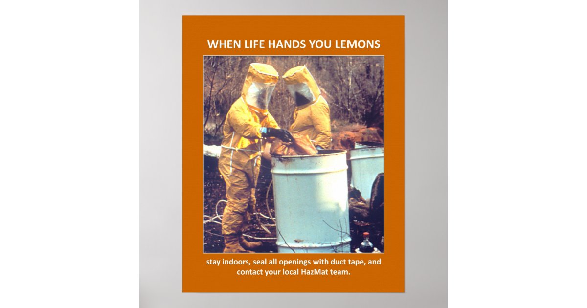 Funny Hazmat Biohazard Safety Advice Poster | Zazzle