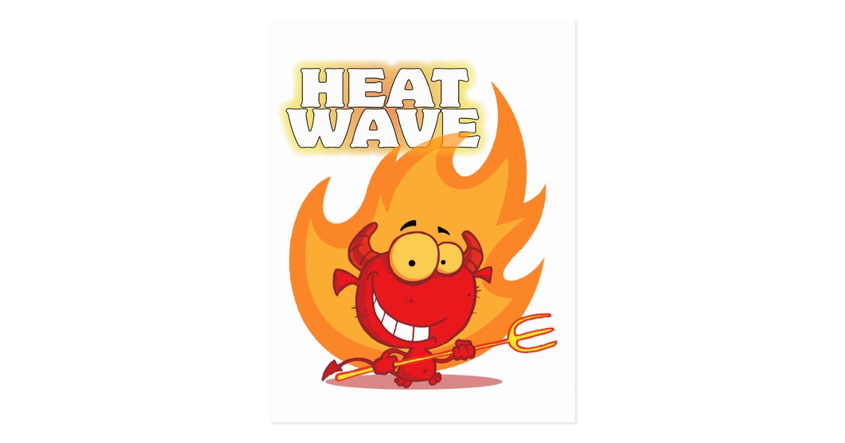 funny heat wave devil cartoon postcard | Zazzle.com.au