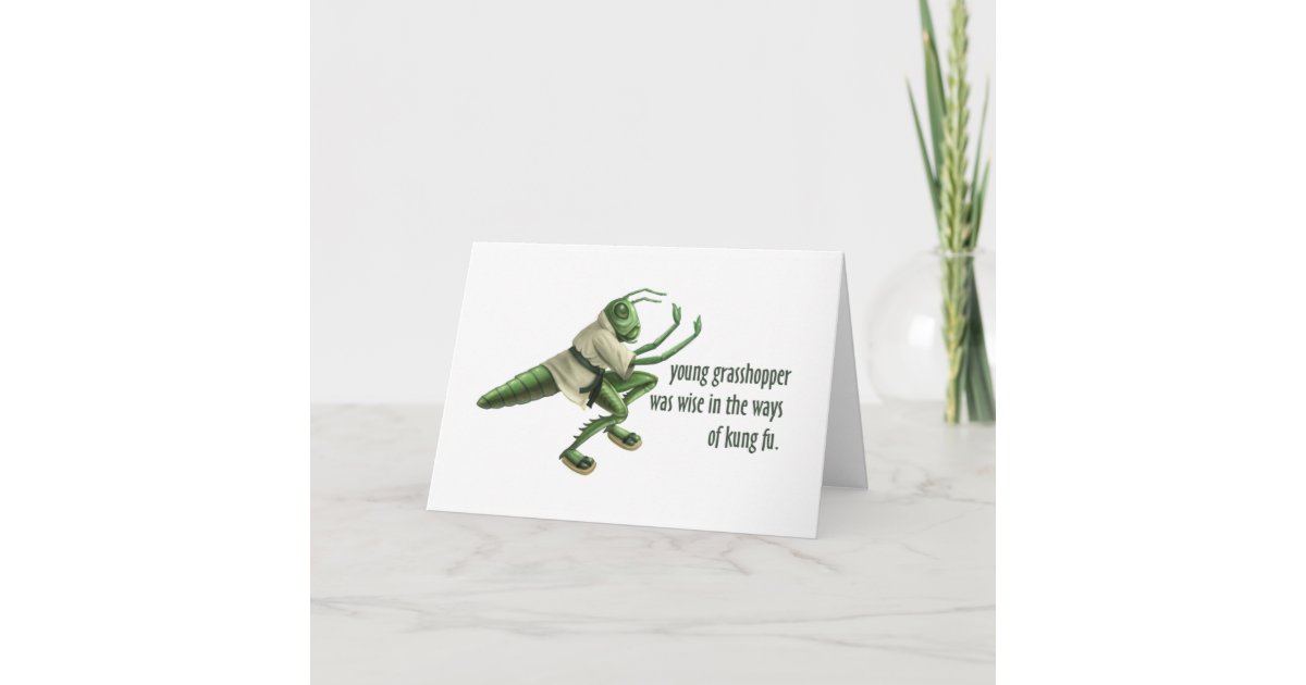 Funny Kung Fu Grasshopper Card | Zazzle
