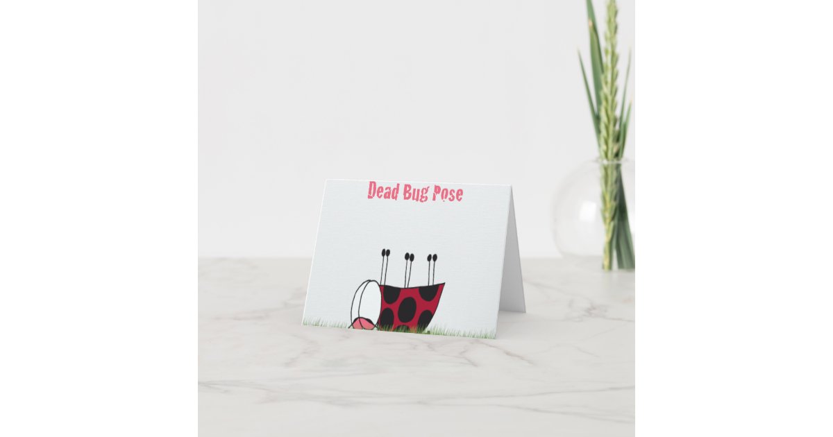 Funny Ladybug Dead Bug Yoga Pose Card | Zazzle