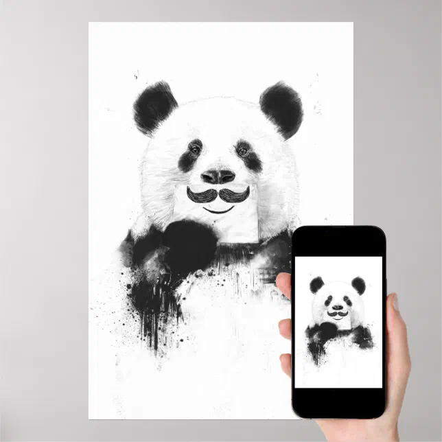 Funny panda poster | Zazzle