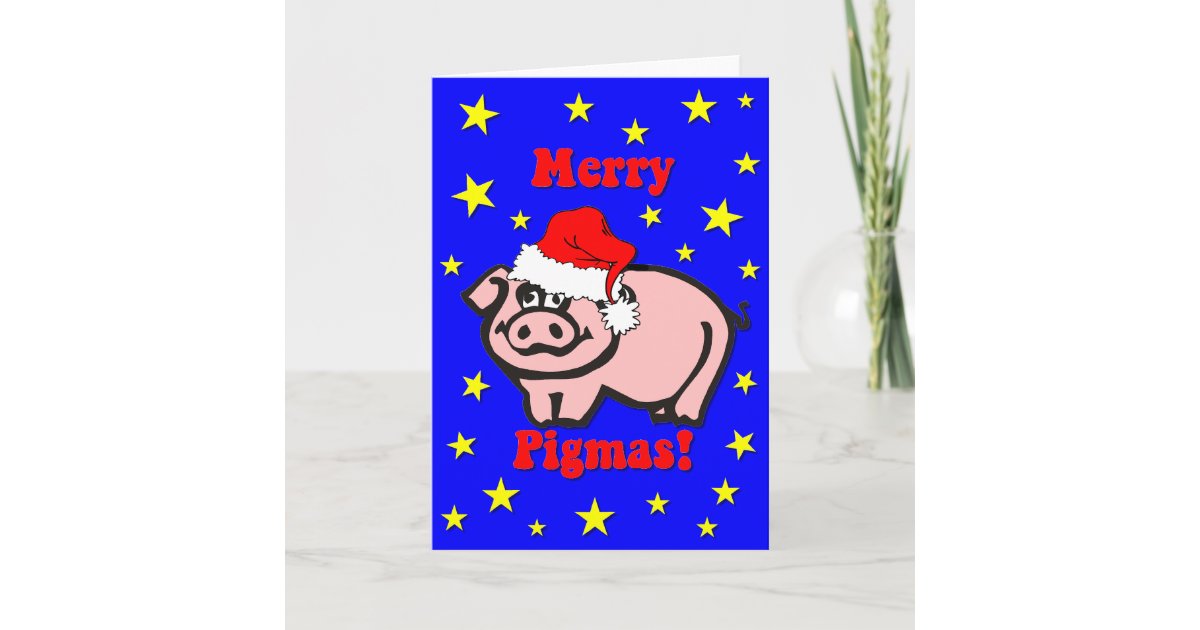 Funny pig Christmas Holiday Card | Zazzle.com.au