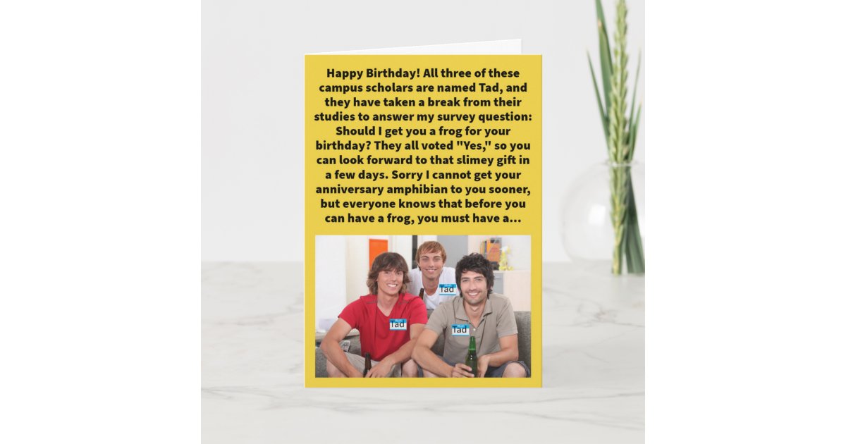 Funny Pun Tad Poll Happy Birthday Card | Zazzle