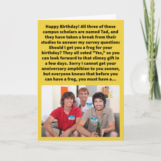 Funny Pun Tad Poll Happy Birthday Card | Zazzle