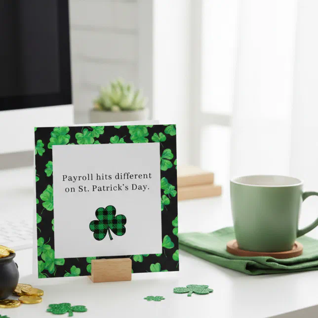 Funny St Patrick’s Day Payroll Card for Coworkers | Zazzle