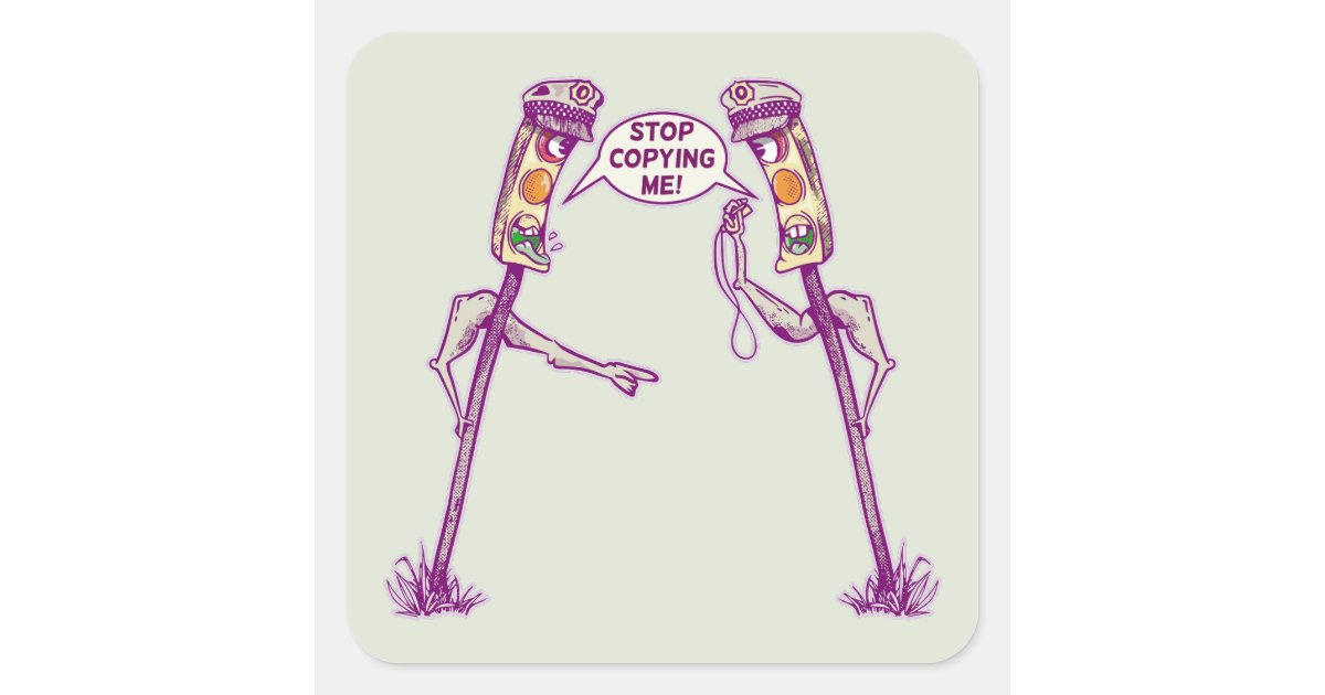 Funny traffic lights square sticker | Zazzle