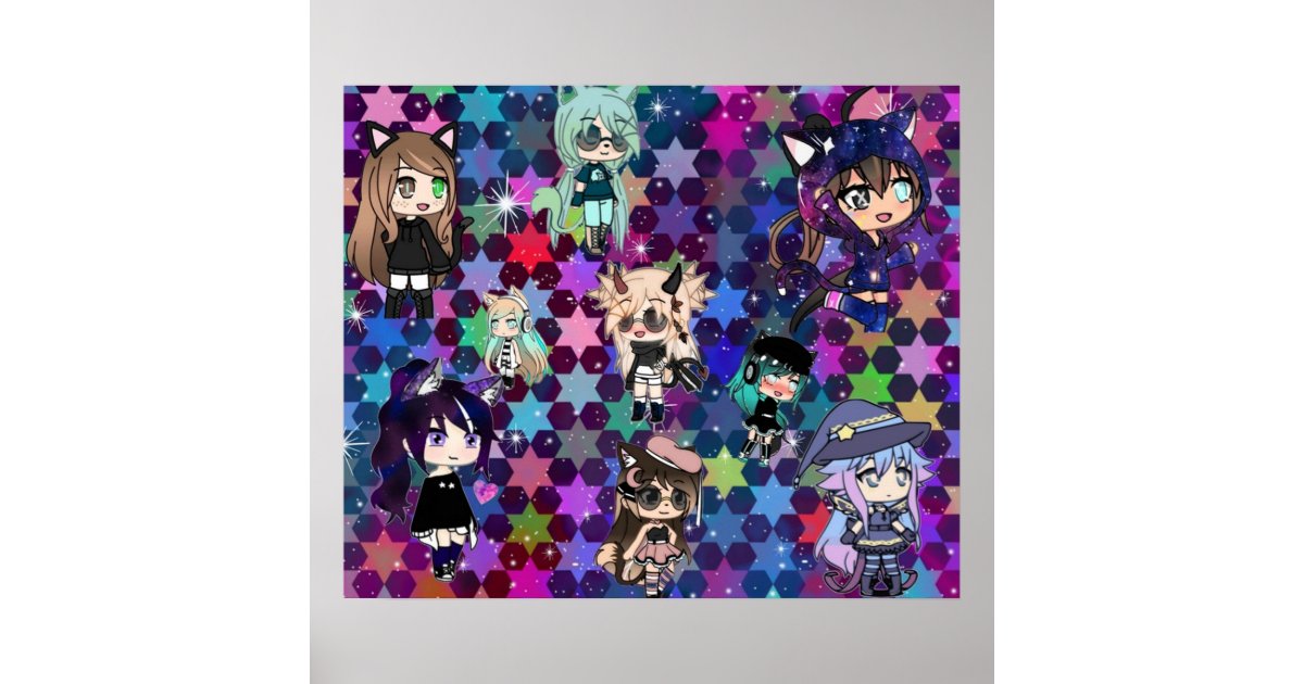 Gacha Life Girl bundle pack stars Poster | Zazzle