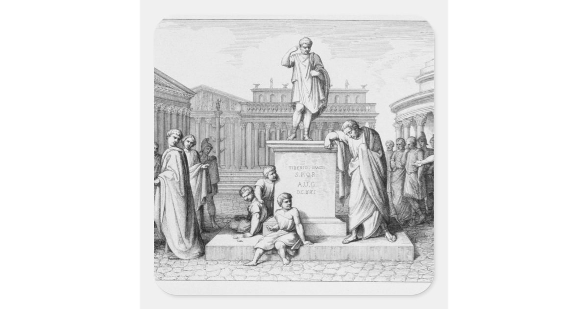 Gaius Gracchus Weeping Before his Father's Square Sticker | Zazzle