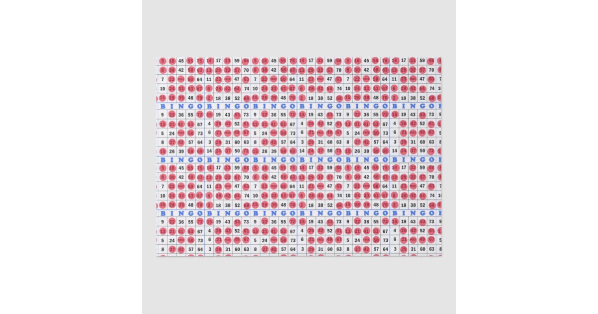 Gambling Bingo card tissue paper | Zazzle