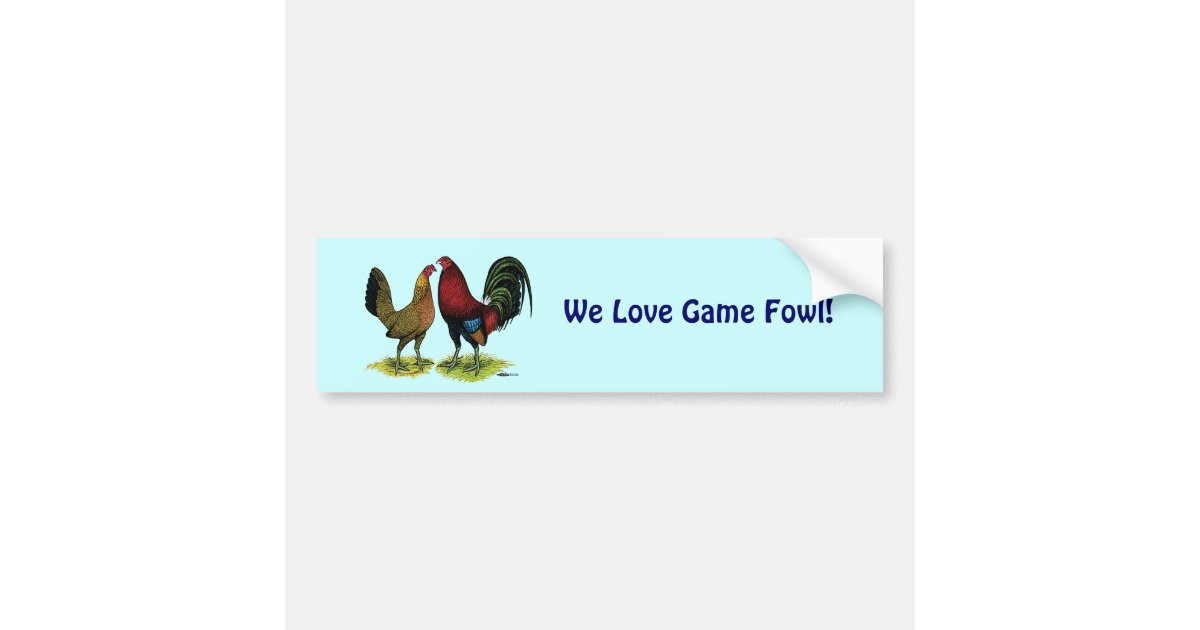 Gamefowl Pair Bumper Sticker | Zazzle