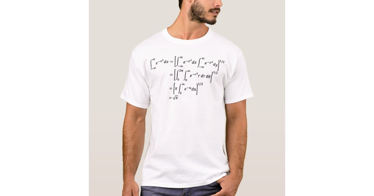 gaussian integral, math and science T-Shirt | Zazzle