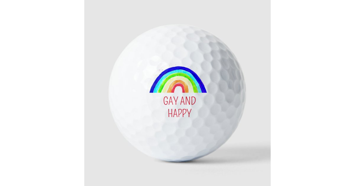 Gay Pride Lesbian LGBT Rainbow Watercolor Golf Balls | Zazzle